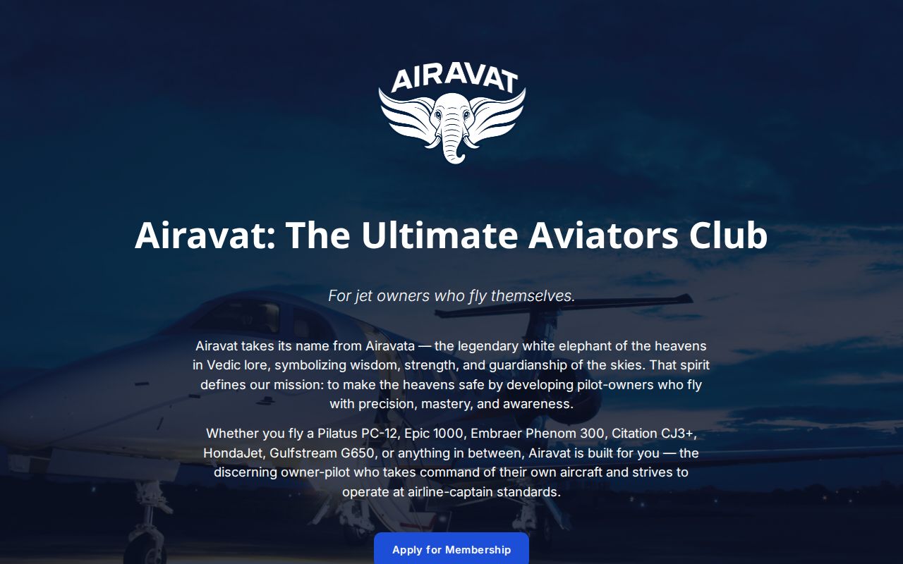 AIRAVAT: The Ultimate Aviators Club